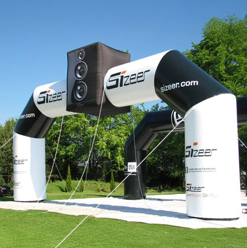 Aufblasbarer Torbogen abgeschrägt – individuell in Ihrem Design